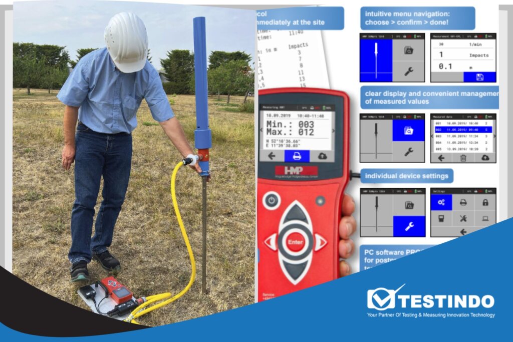 Pengujian Dynamic Cone Penetrometer (DCP) dengan HMP SON - TESTINDO.CO.ID